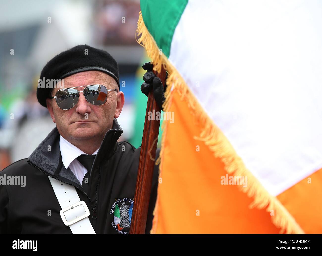 An anti-internment march proceeds down Divis Street in Belfast which ...