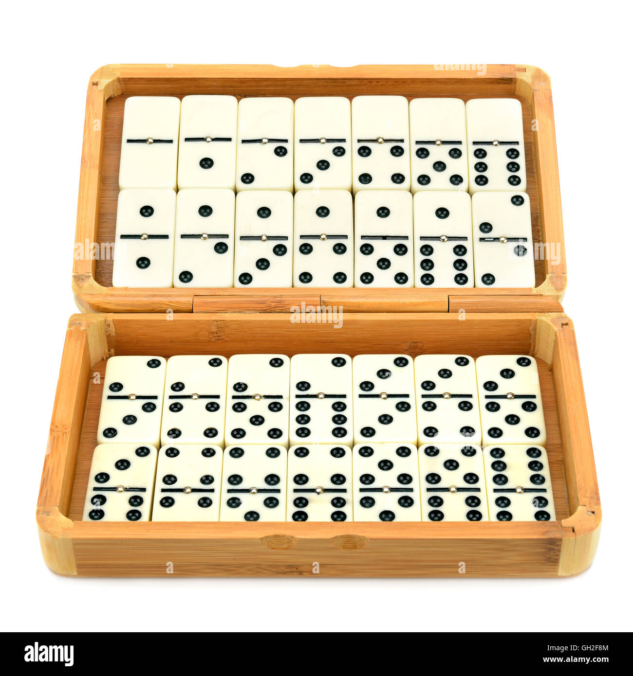 domino in box isolated on white background Stock Photo - Alamy