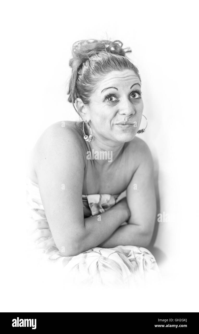 Looking up woman Cut Out Stock Images & Pictures - Alamy