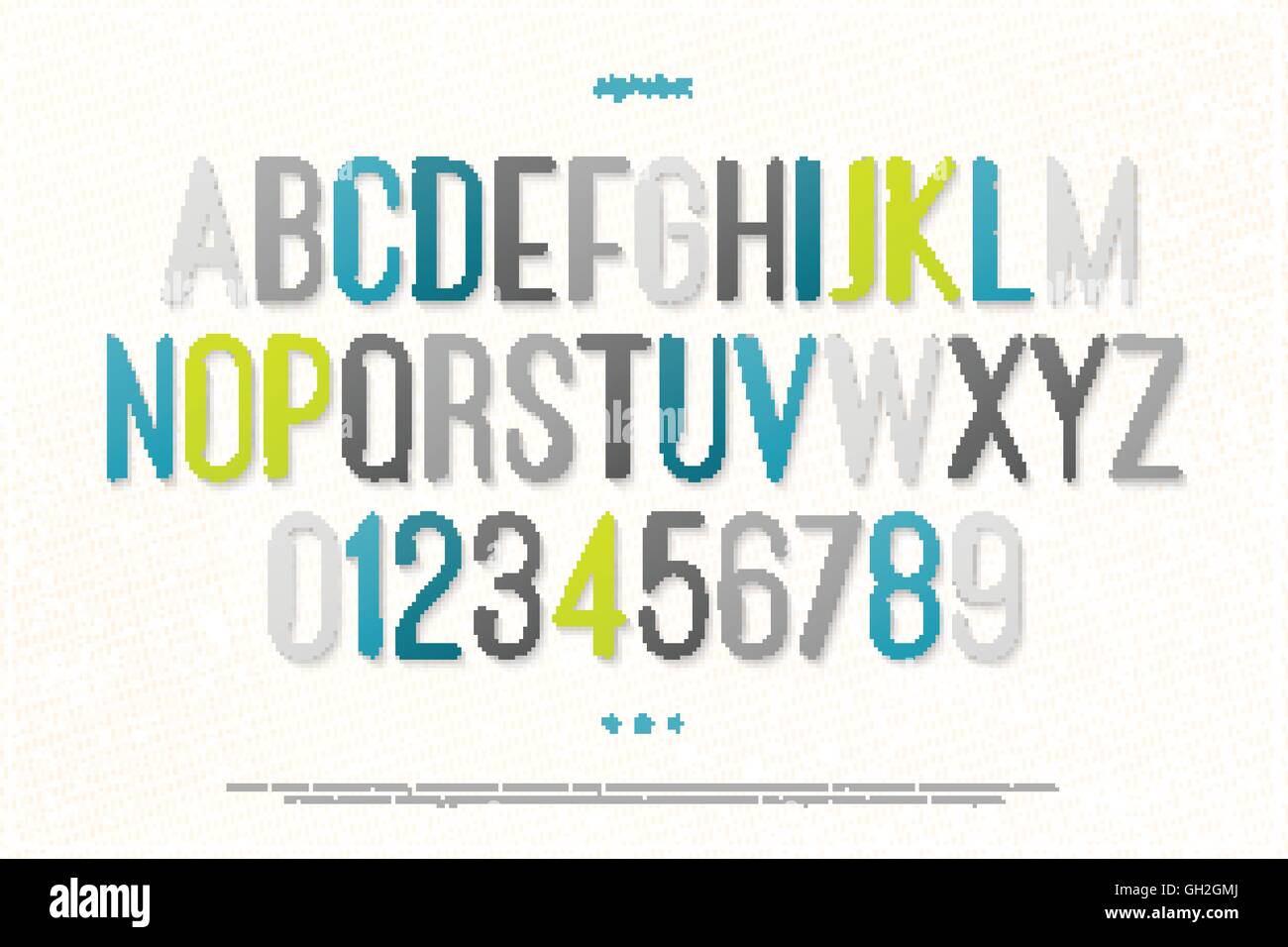 Colorful hand drawn lettering Cut Out Stock Images & Pictures - Alamy