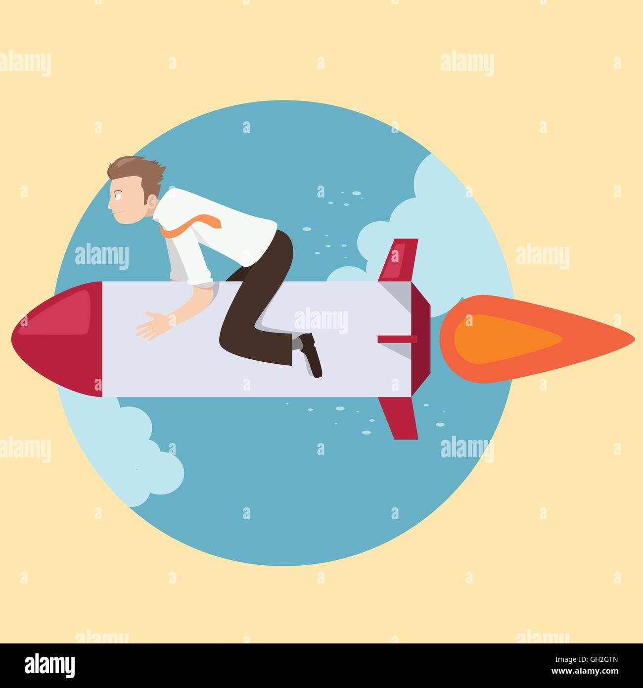 Man ride rocket Stock Vector Image & Art - Alamy
