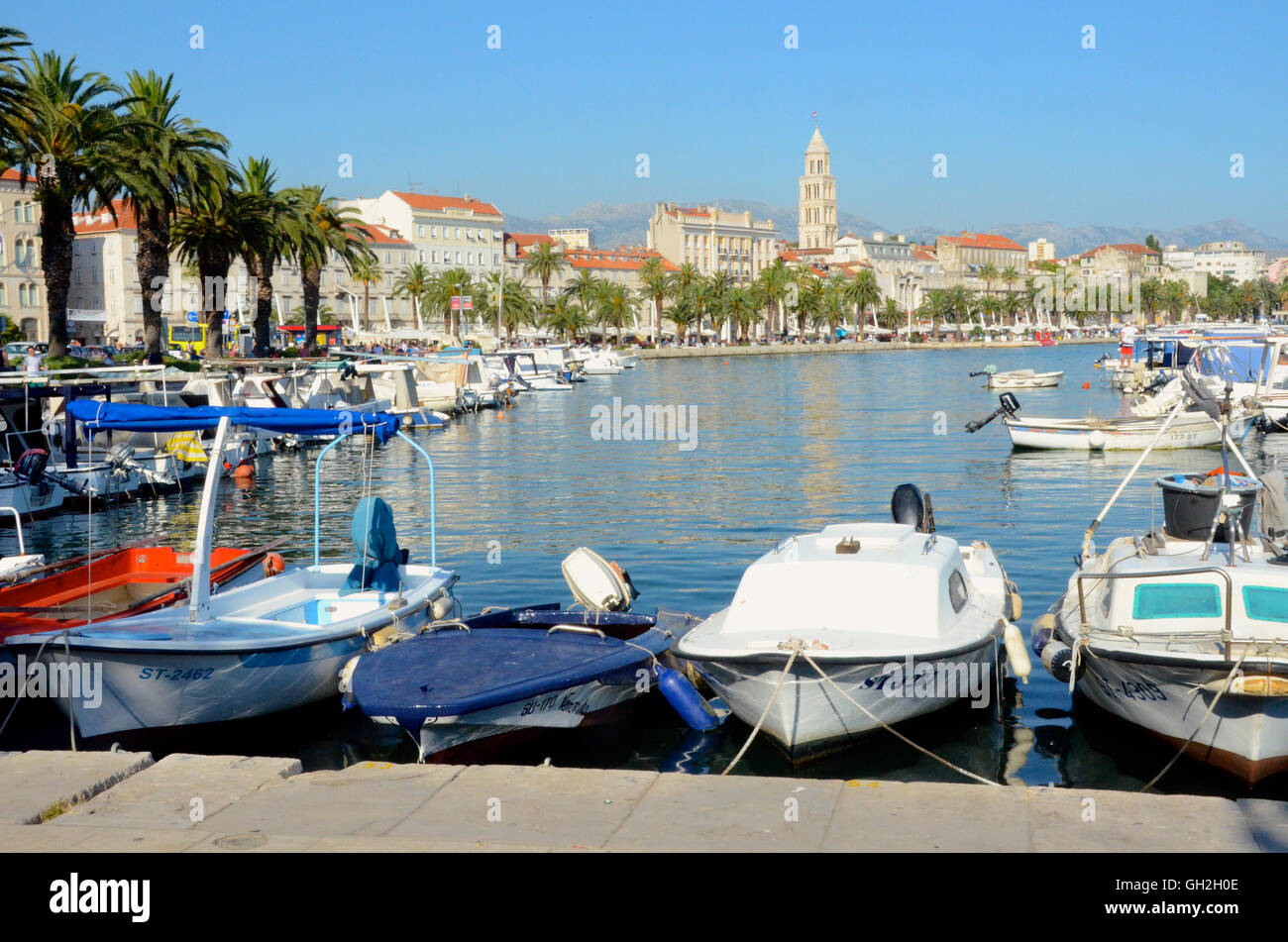 The marina, Split, Croatia Stock Photo - Alamy