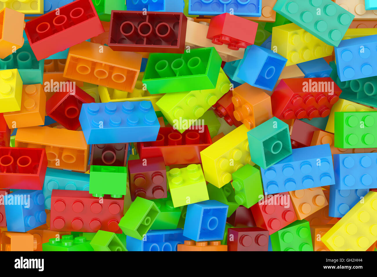 Plastic building blocks background, 3D rendering Stock Photo - Alamy