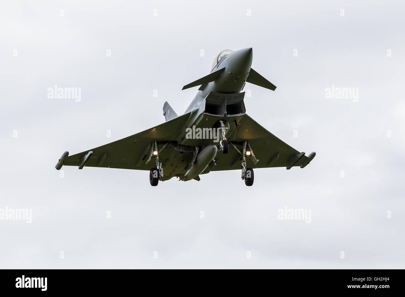 Flight Lieutenant Mark Long brings his Eurofighter Typhoon back into ...