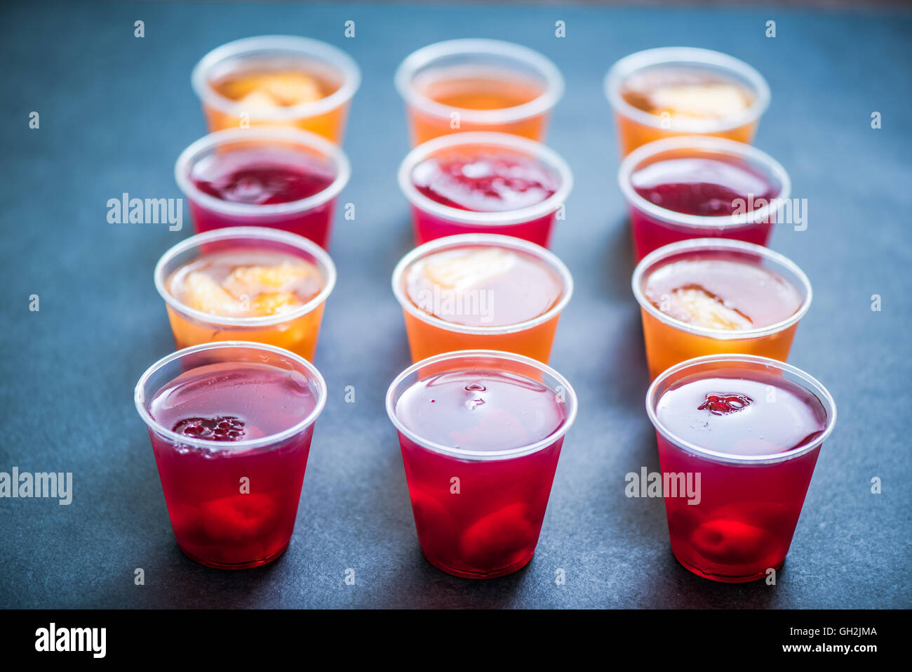 Red jelly pieces hi-res stock photography and images - Alamy