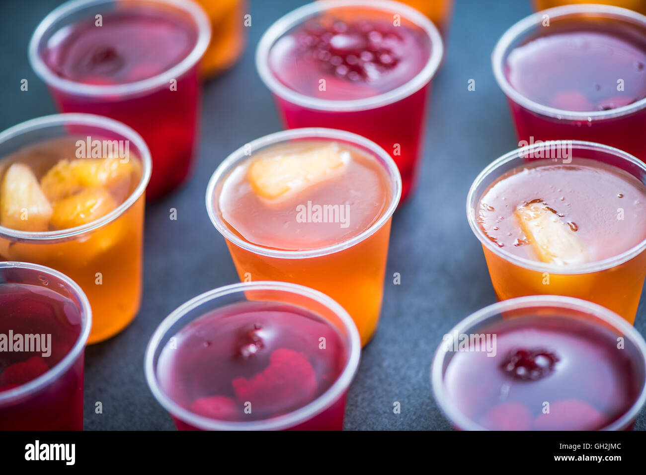Red jelly pieces hi-res stock photography and images - Alamy
