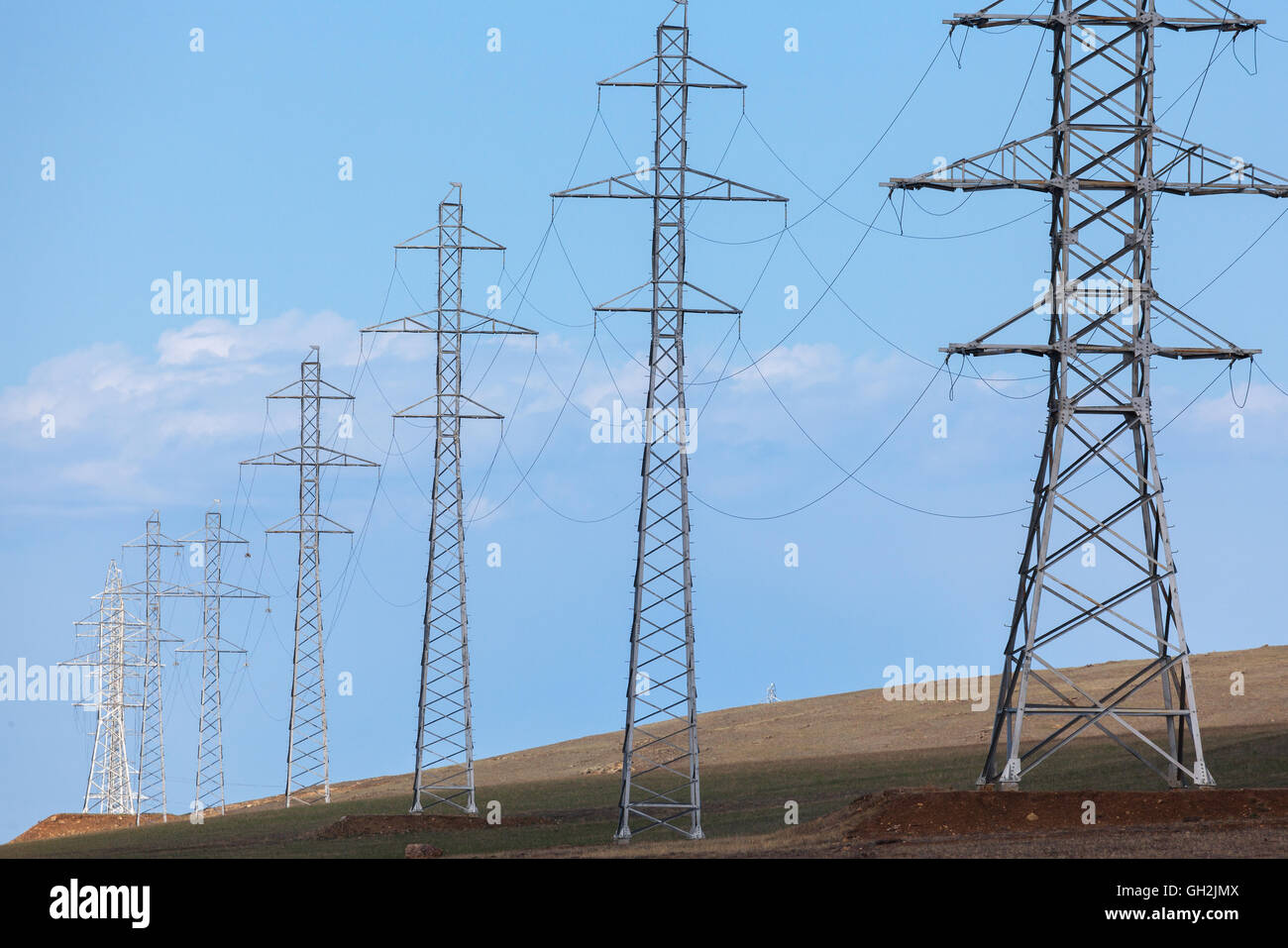 Pylon and transmission power line Stock Photo - Alamy