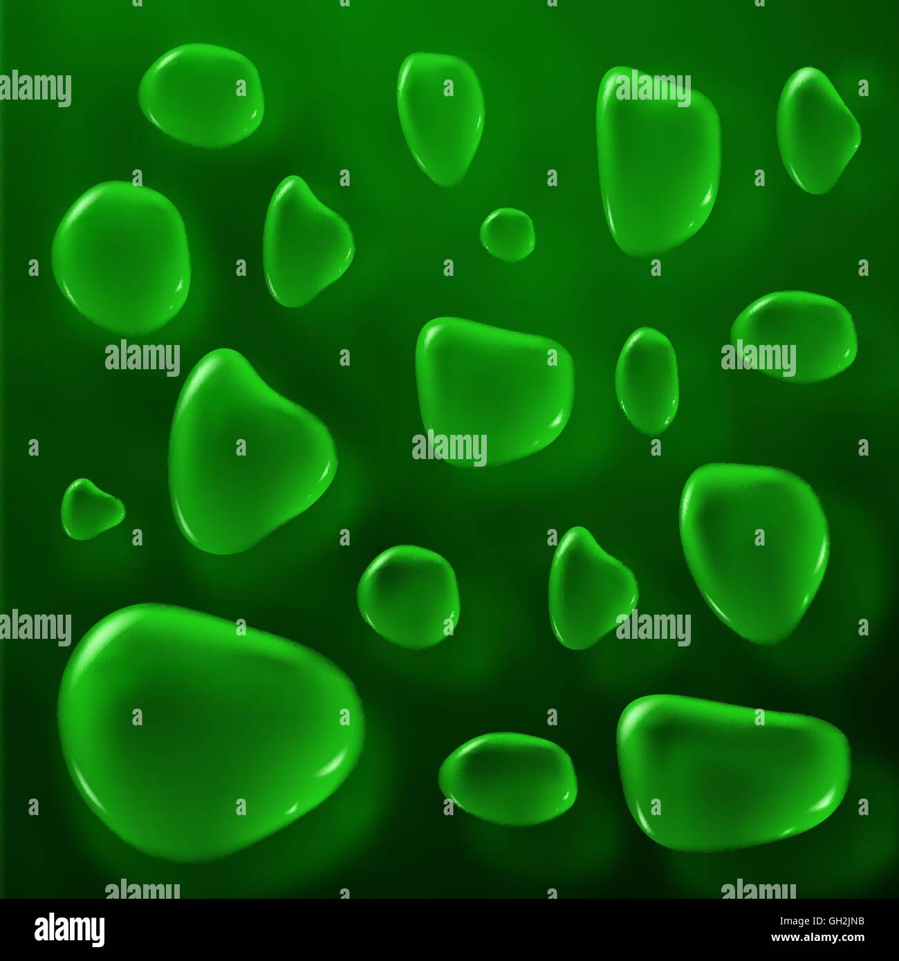 Transparent green color drops on black background Stock Vector Image ...