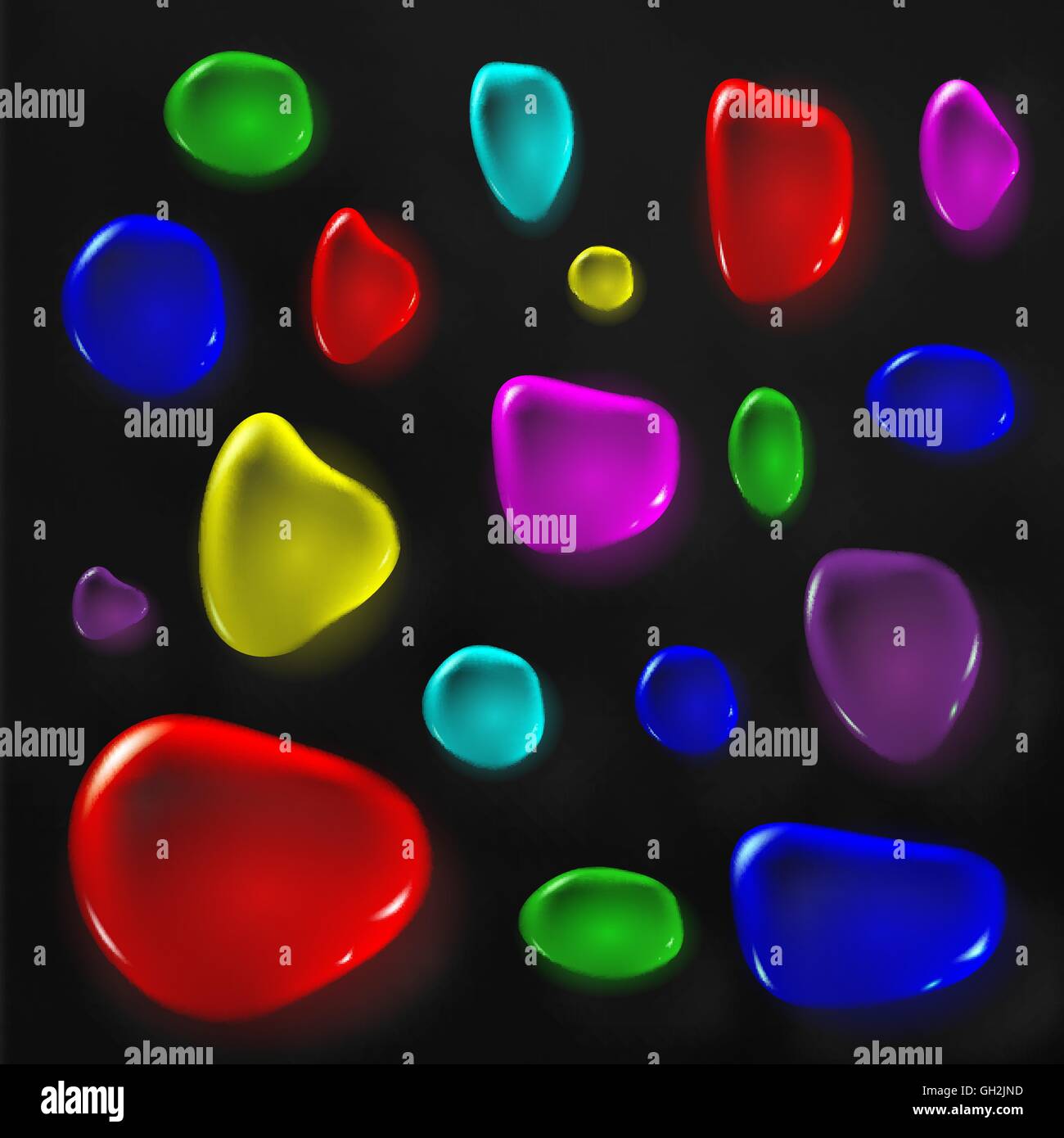 Transparent color drops on black background Stock Vector Image & Art ...