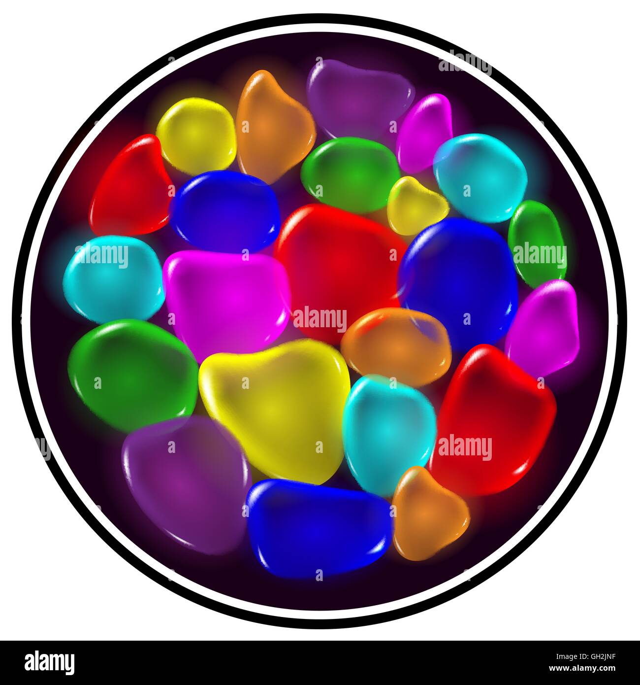Transparent color drops on black background Stock Vector Image & Art ...