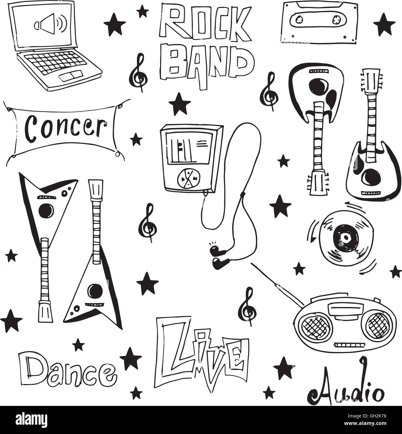 Doodle of music icon set Stock Vector Image & Art - Alamy