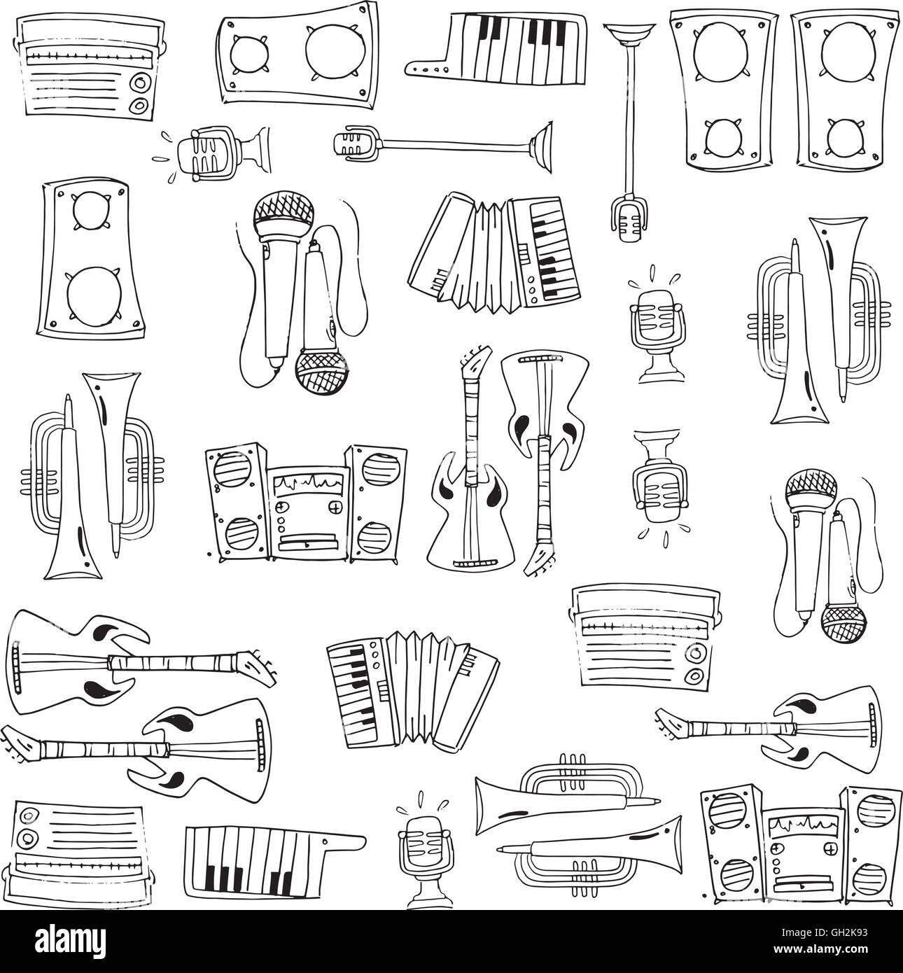 Doodle music tools hi-res stock photography and images - Alamy