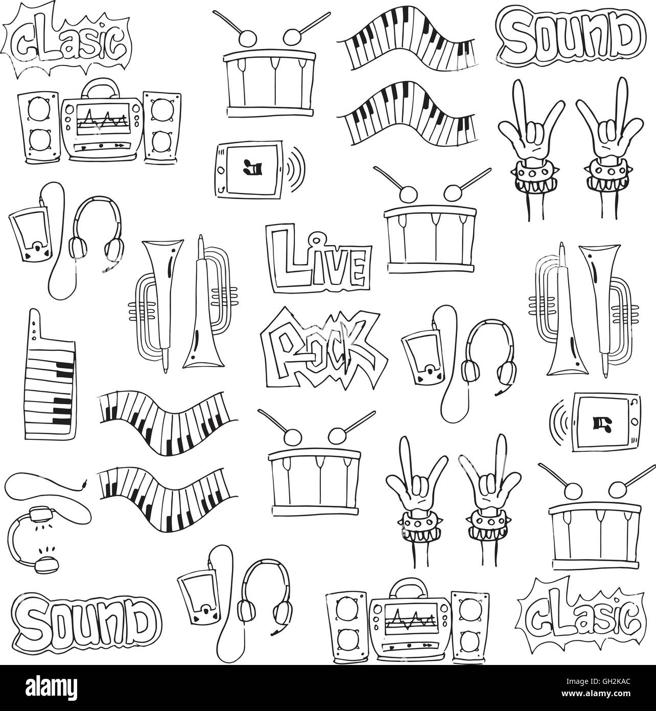 Collection music in doodle Stock Vector Image & Art - Alamy