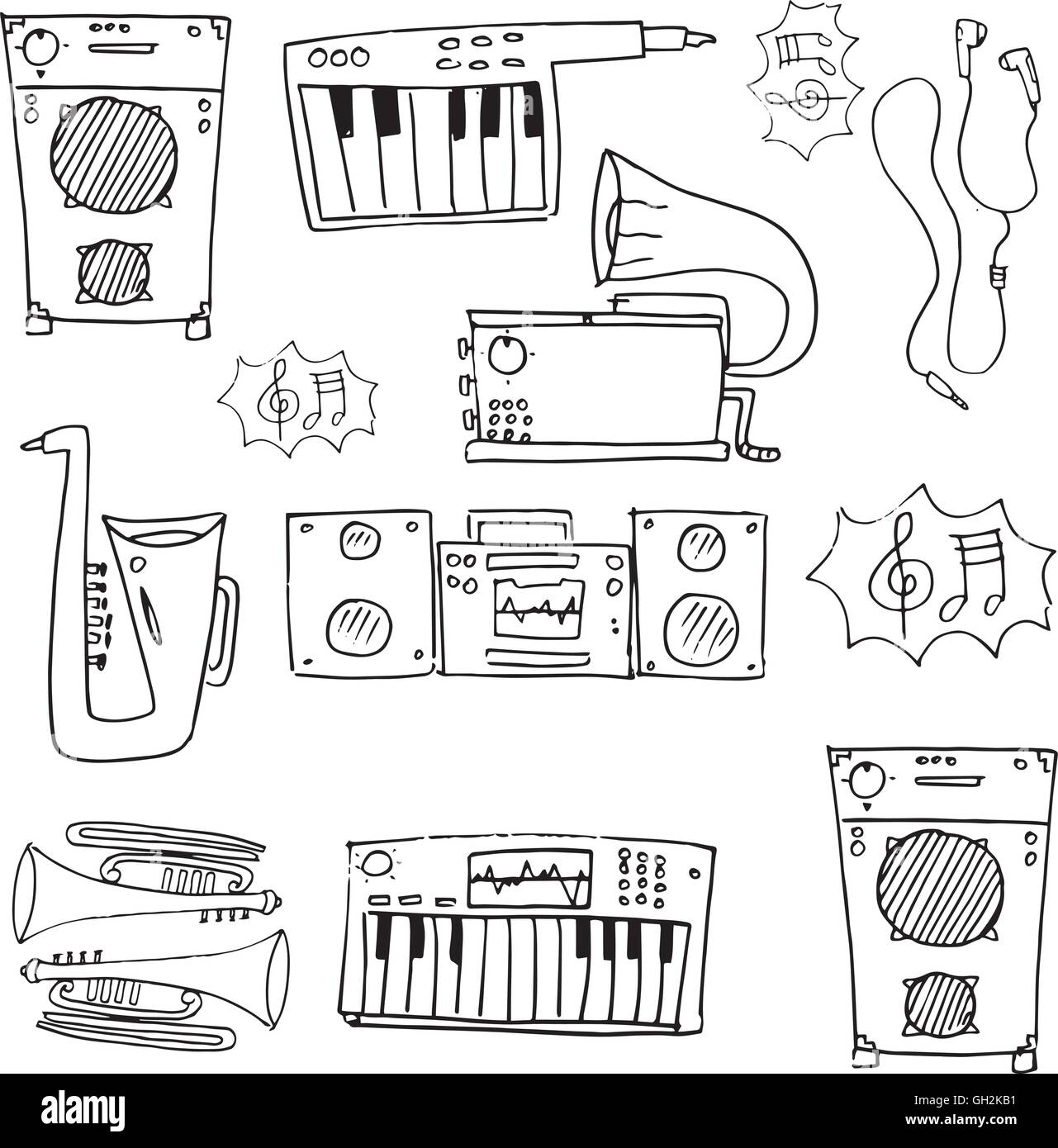 Doodle of hand draw music stock Stock Vector Image & Art - Alamy