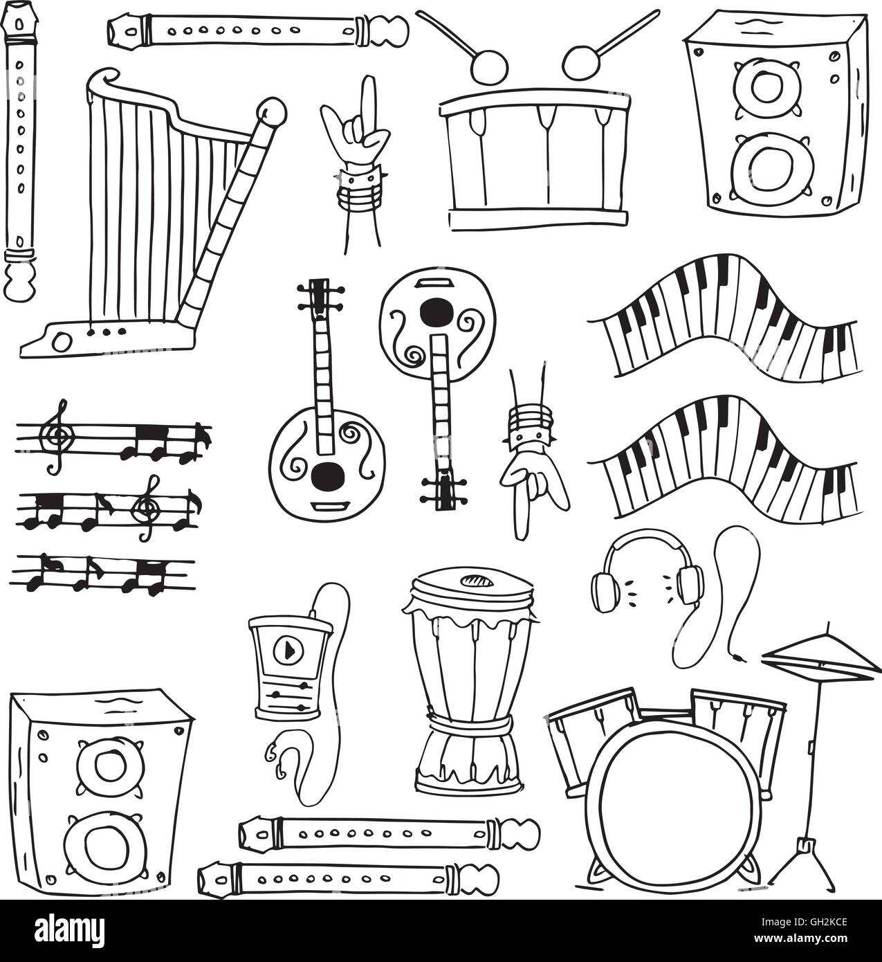 Doodle of music stock vector Stock Vector Image & Art - Alamy