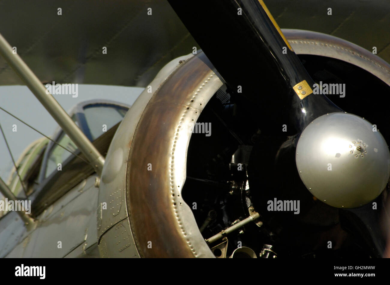 Front of an plane with radial engine Stock Photo - Alamy