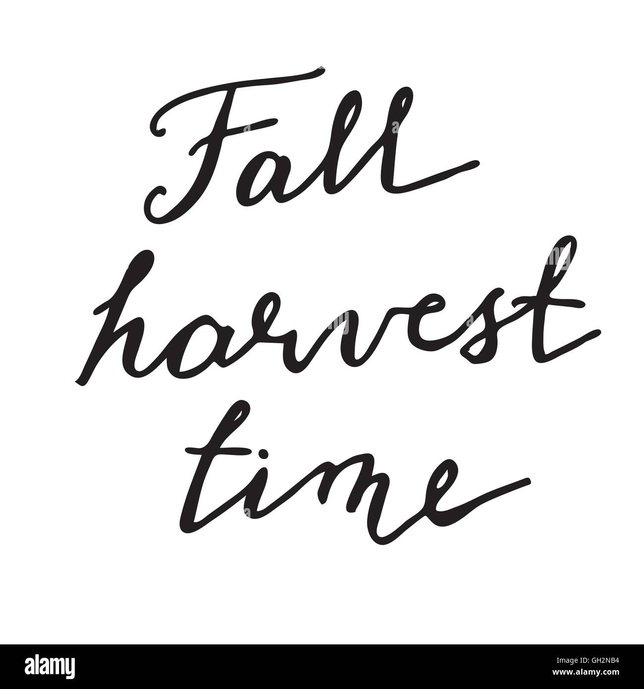 Fall harvest time Hand drawn lettering card Stock Vector Image & Art ...