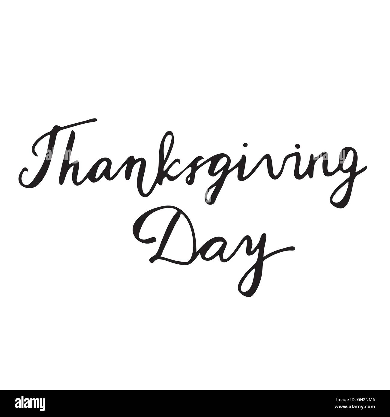 Hand drawn inscription thanksgiving Black and White Stock Photos ...