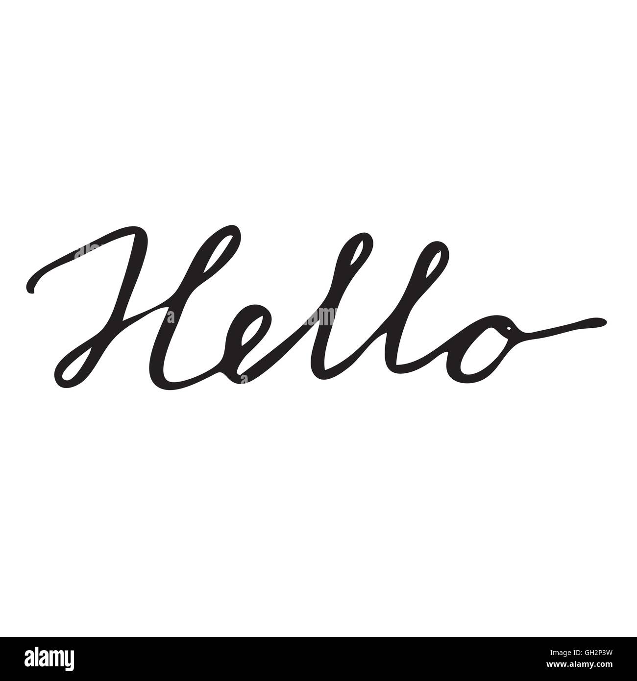 Hello drawn lettering card Stock Vector Image & Art - Alamy