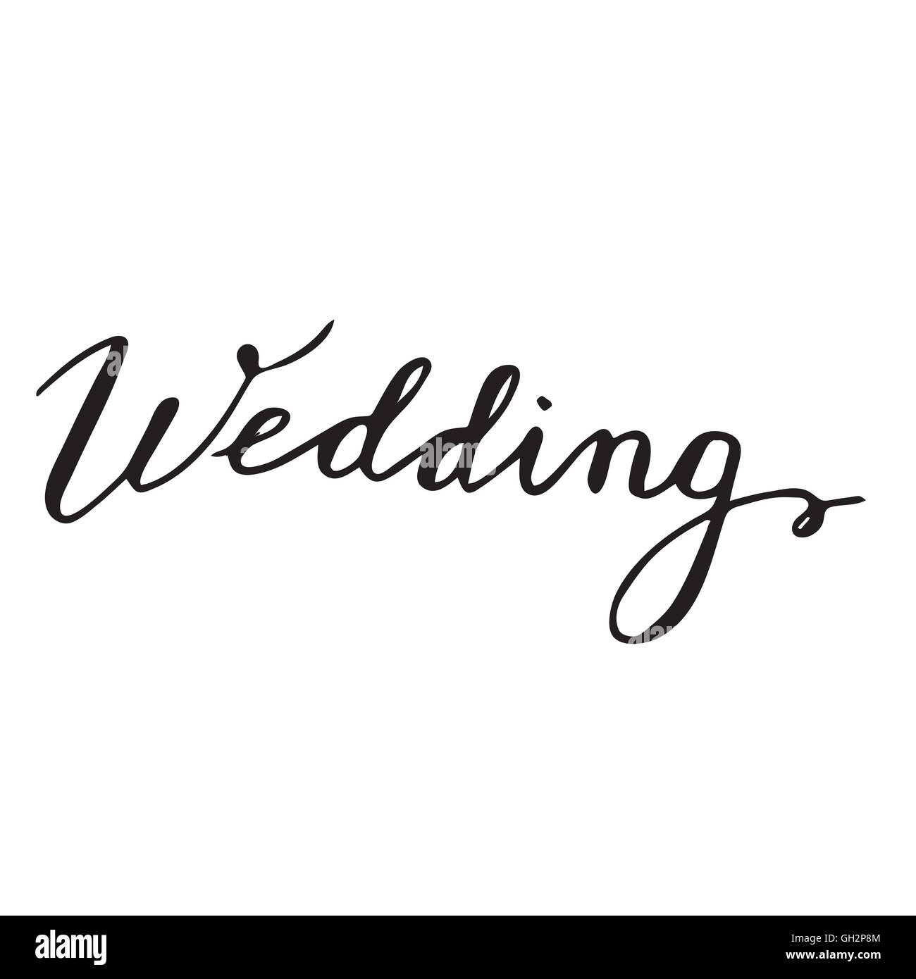 Wedding Hand drawn lettering card Stock Vector Image & Art - Alamy