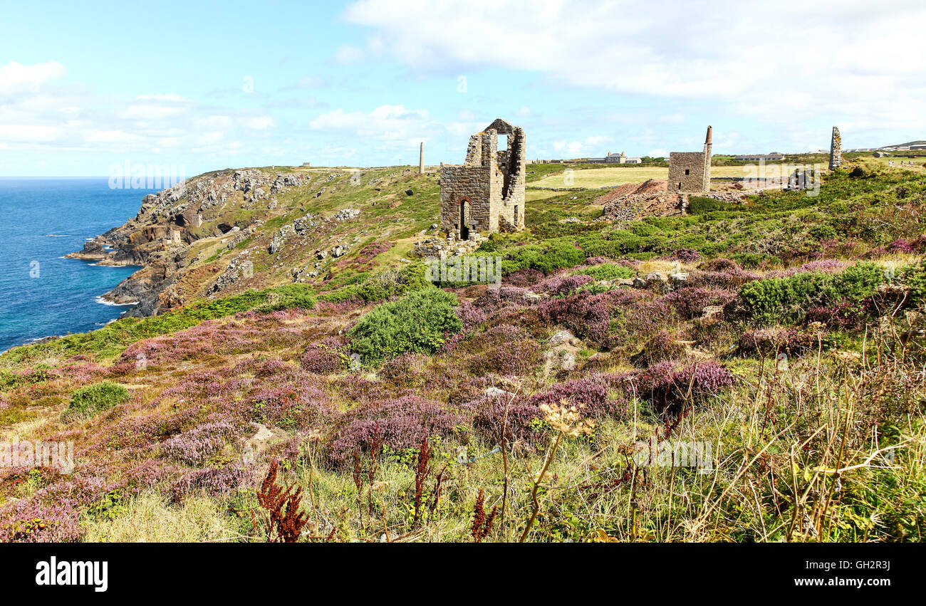 Wheal Edward Mine tin and copper mine engine house at Botallack ...