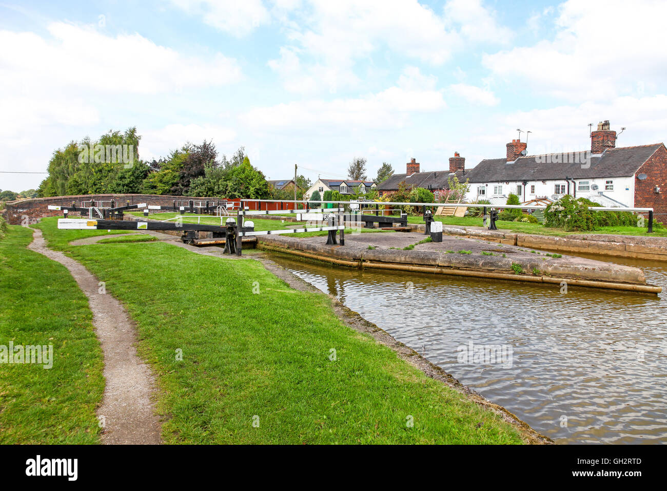 Lock 63 at Malkins Bank near Wheelock on the Trent and Mersey Canal ...