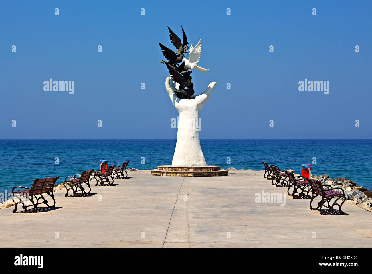 The Hand of Peace statue in Kusadasi Turkey Stock Photo - Alamy
