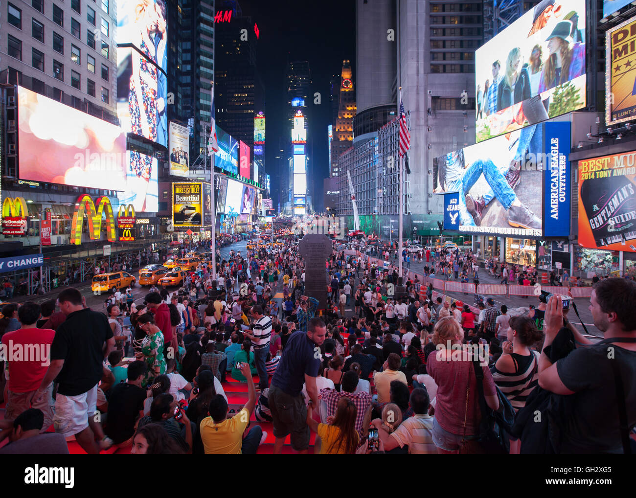 Crowded Street At Night