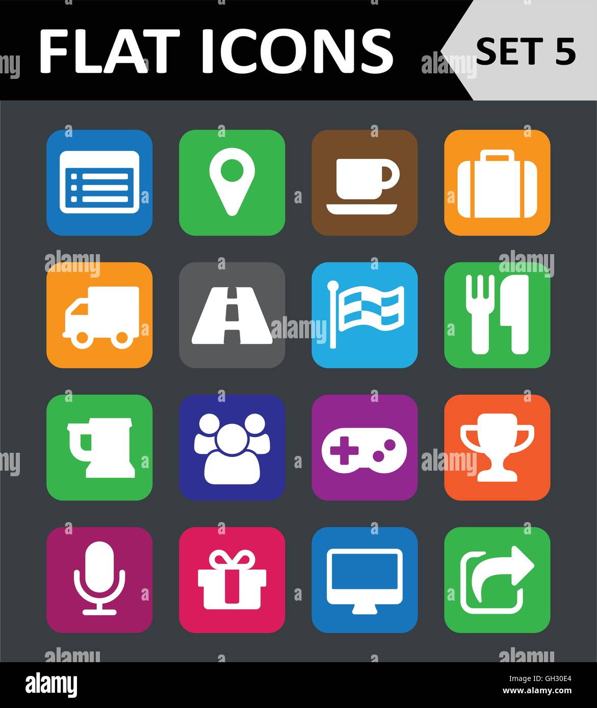 Desktop colorful modern flat Stock Vector Images - Alamy