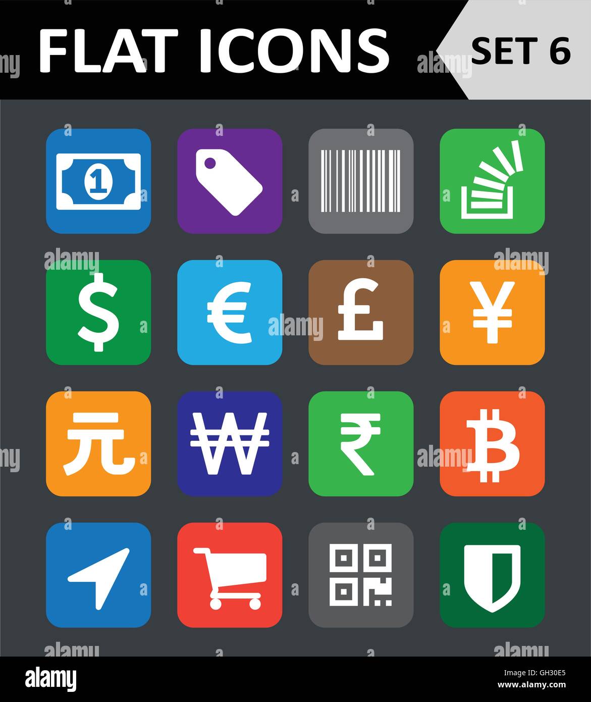 Cash flat color ui Stock Vector Images - Alamy