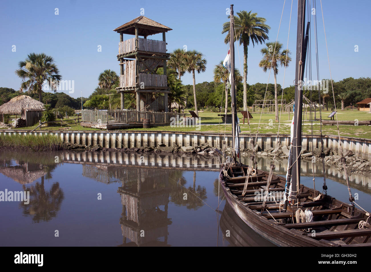 1513 landing site of Pnce de Leon with replica Spanish watchtower ...