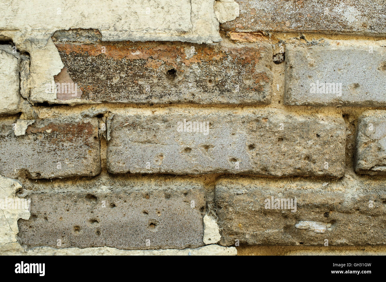 An old brick wall with signs of aging Stock Photo - Alamy