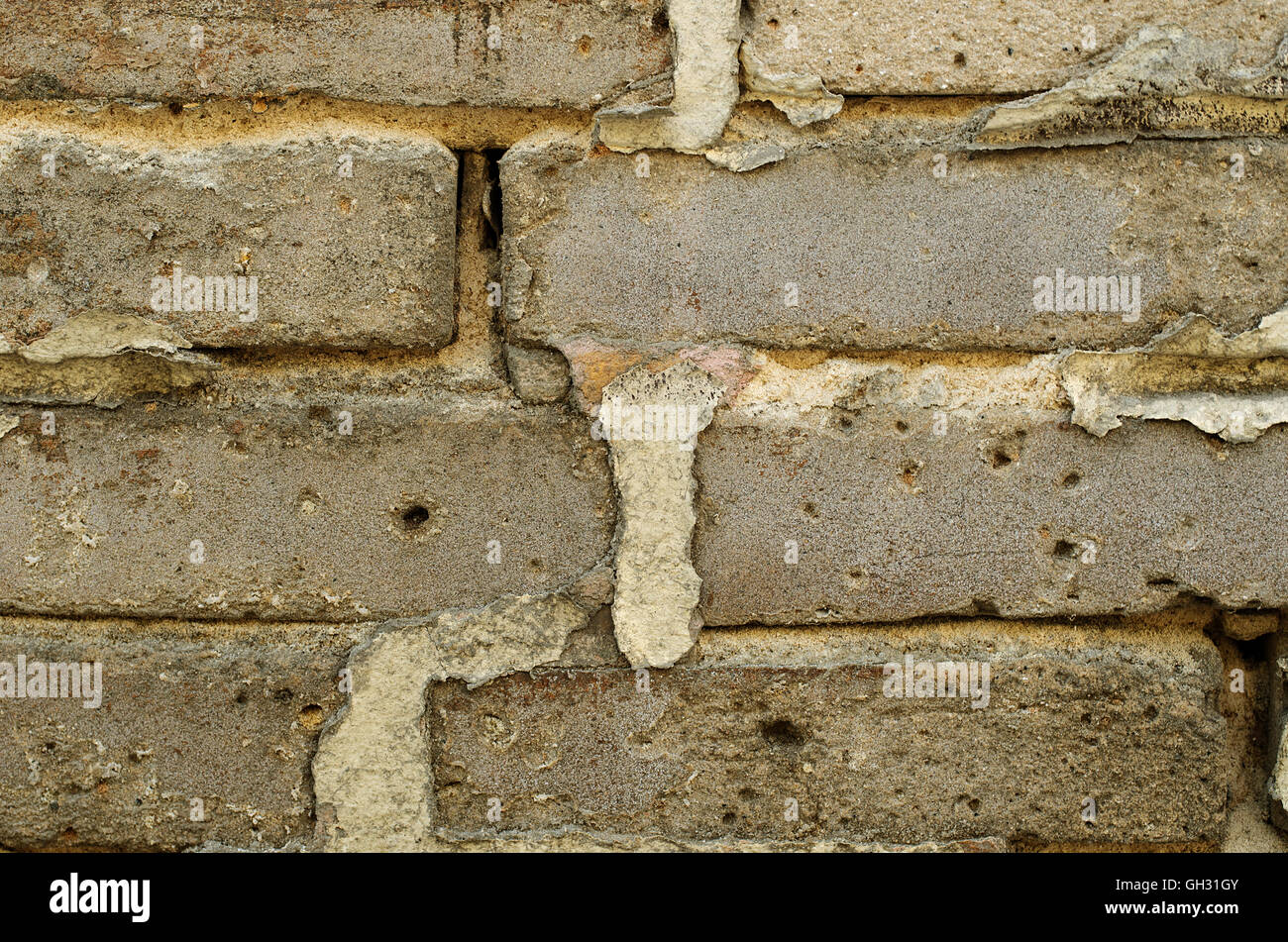 An old brick wall with signs of aging Stock Photo - Alamy