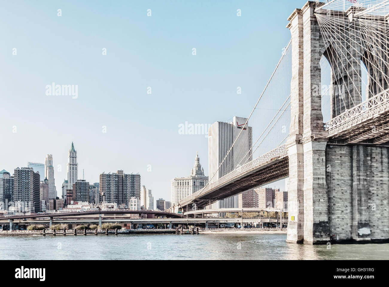 Brooklyn Bridge in New York City United States America, famous landmark ...