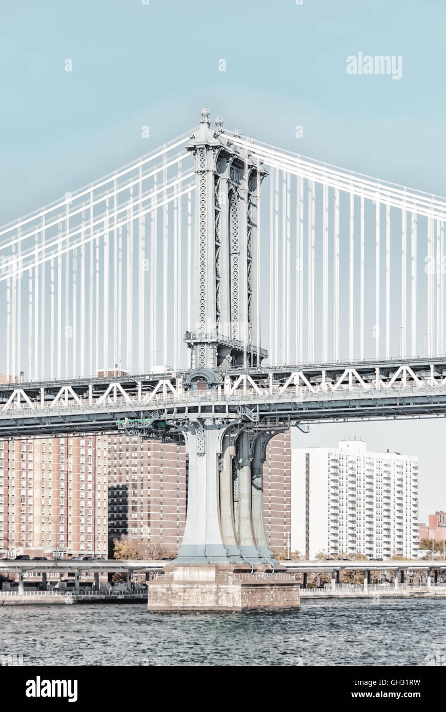 Manhattan Bridge in New York City United States America, famous ...