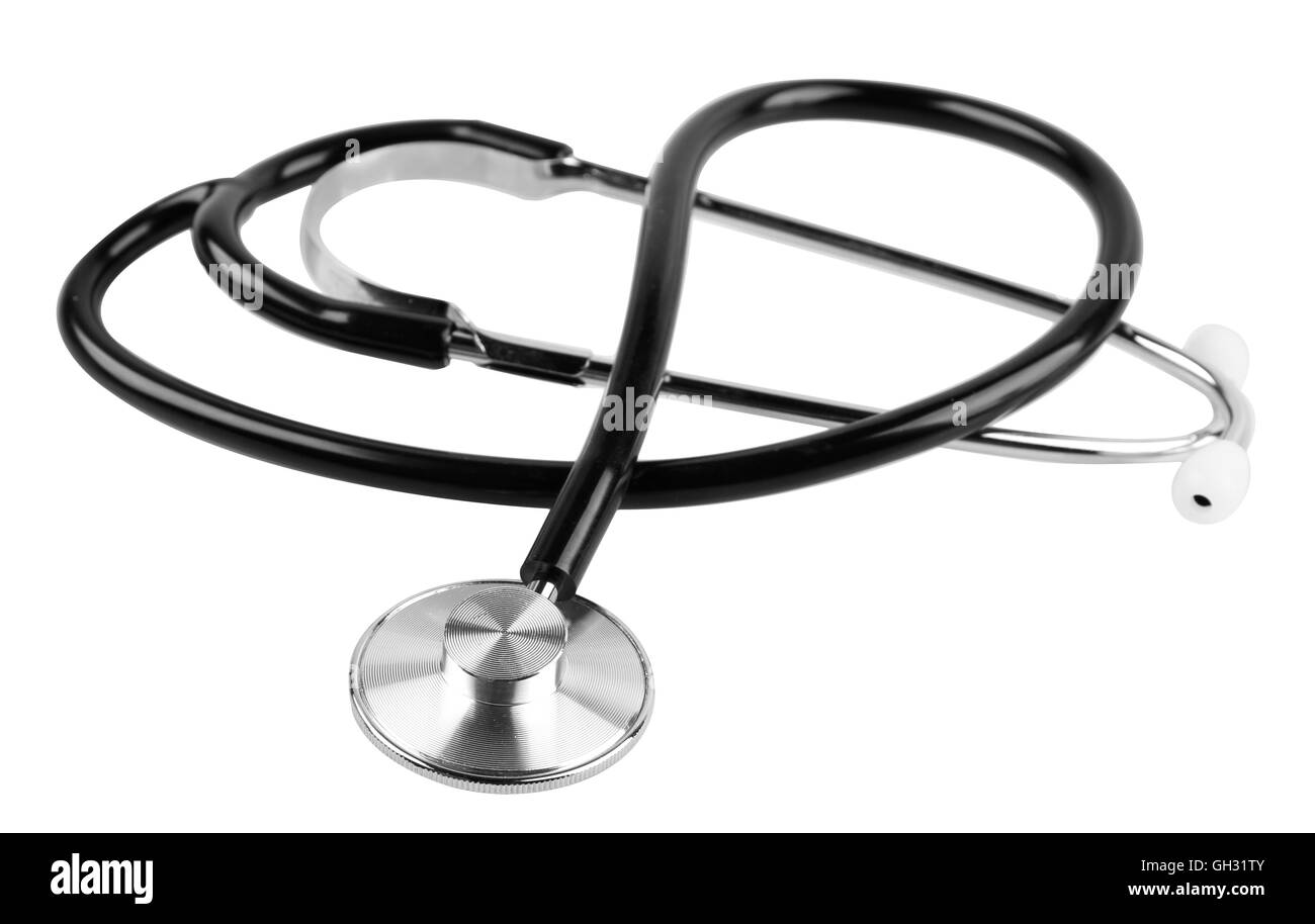 One stethoscope on plain background Stock Photo - Alamy