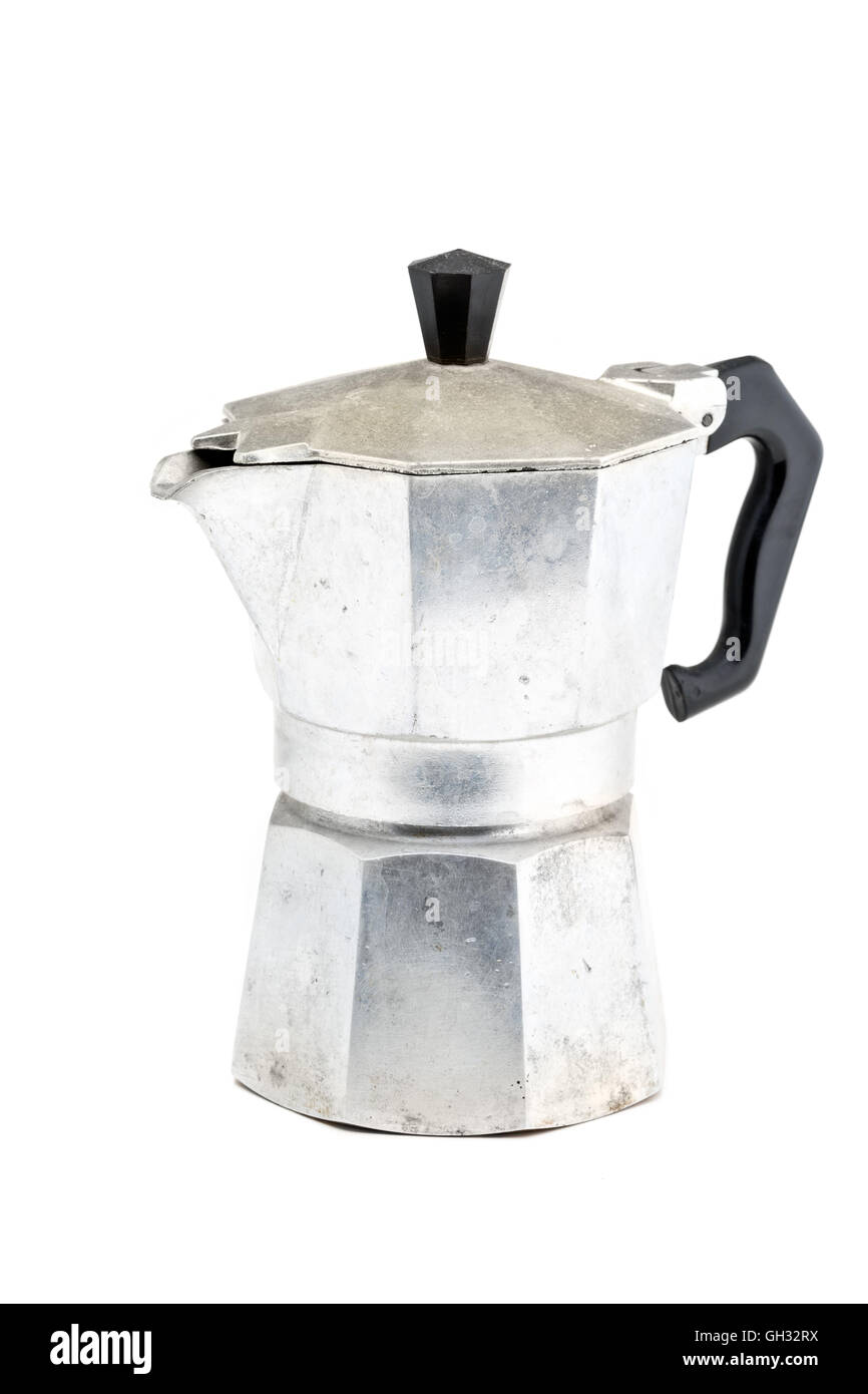 Stovetop espresso maker over white background Stock Photo - Alamy