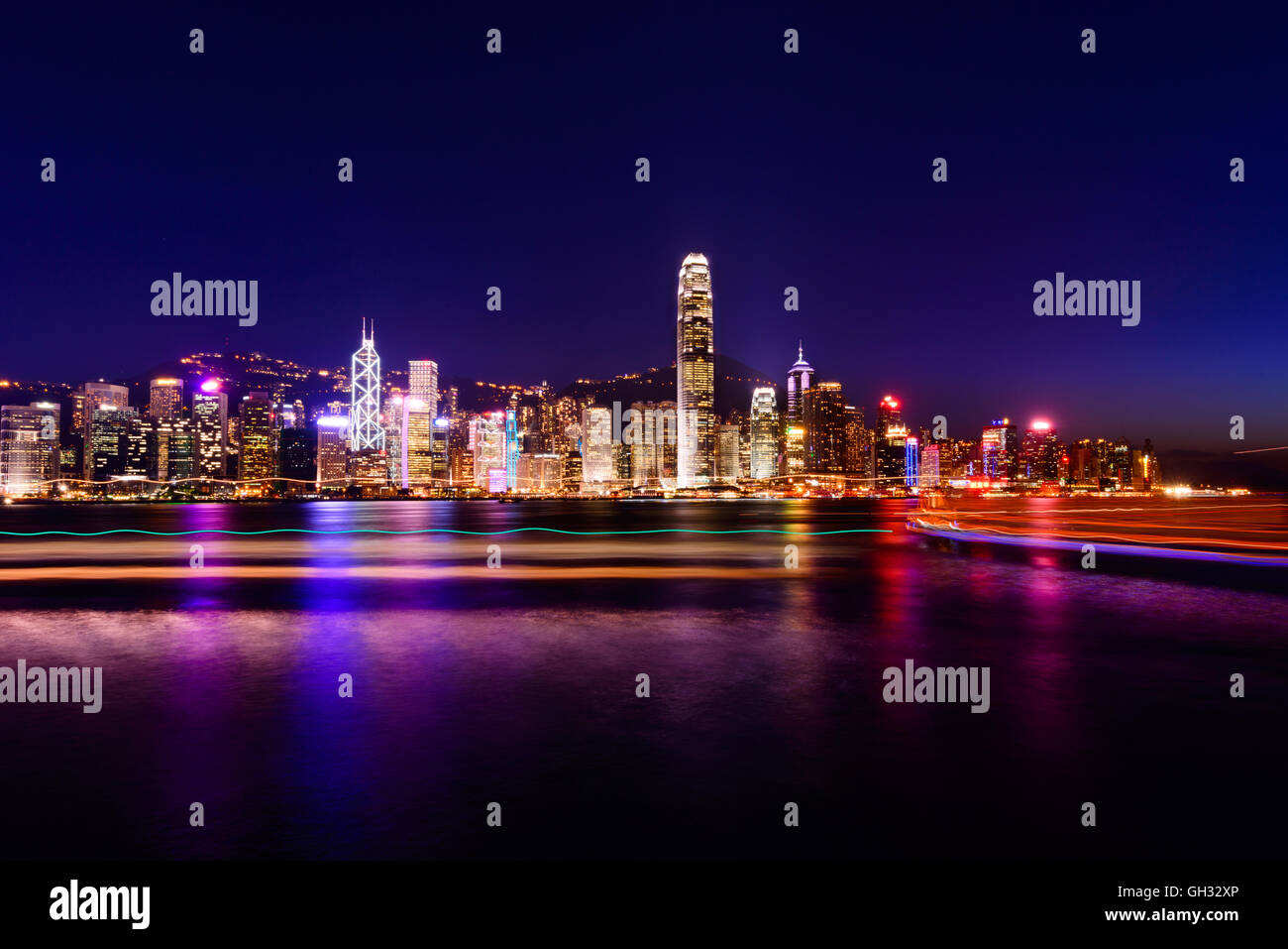 Hong kong night lights from hi-res stock photography and images - Alamy