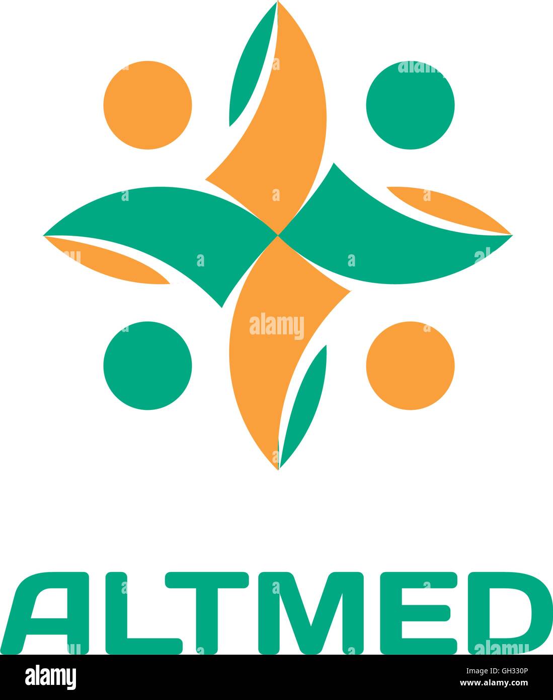 Isolated green and orange color cross on the white background vector ...