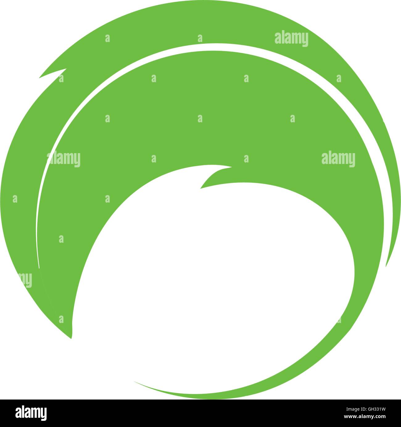 Isolated abstract green color vector logotype. Round shape logo ...