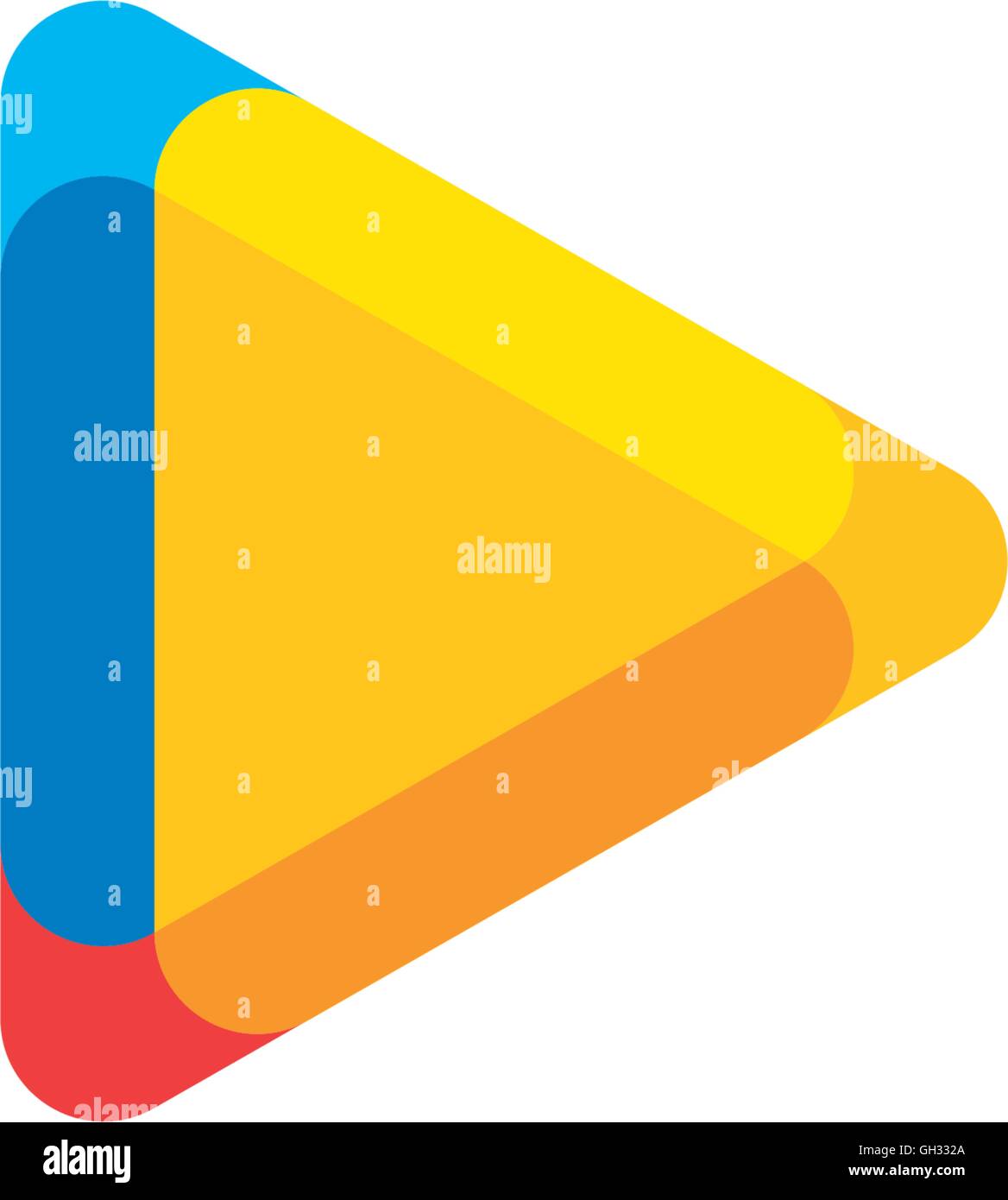 Isolated colorful play button vector logo. Triangular multimedia ...