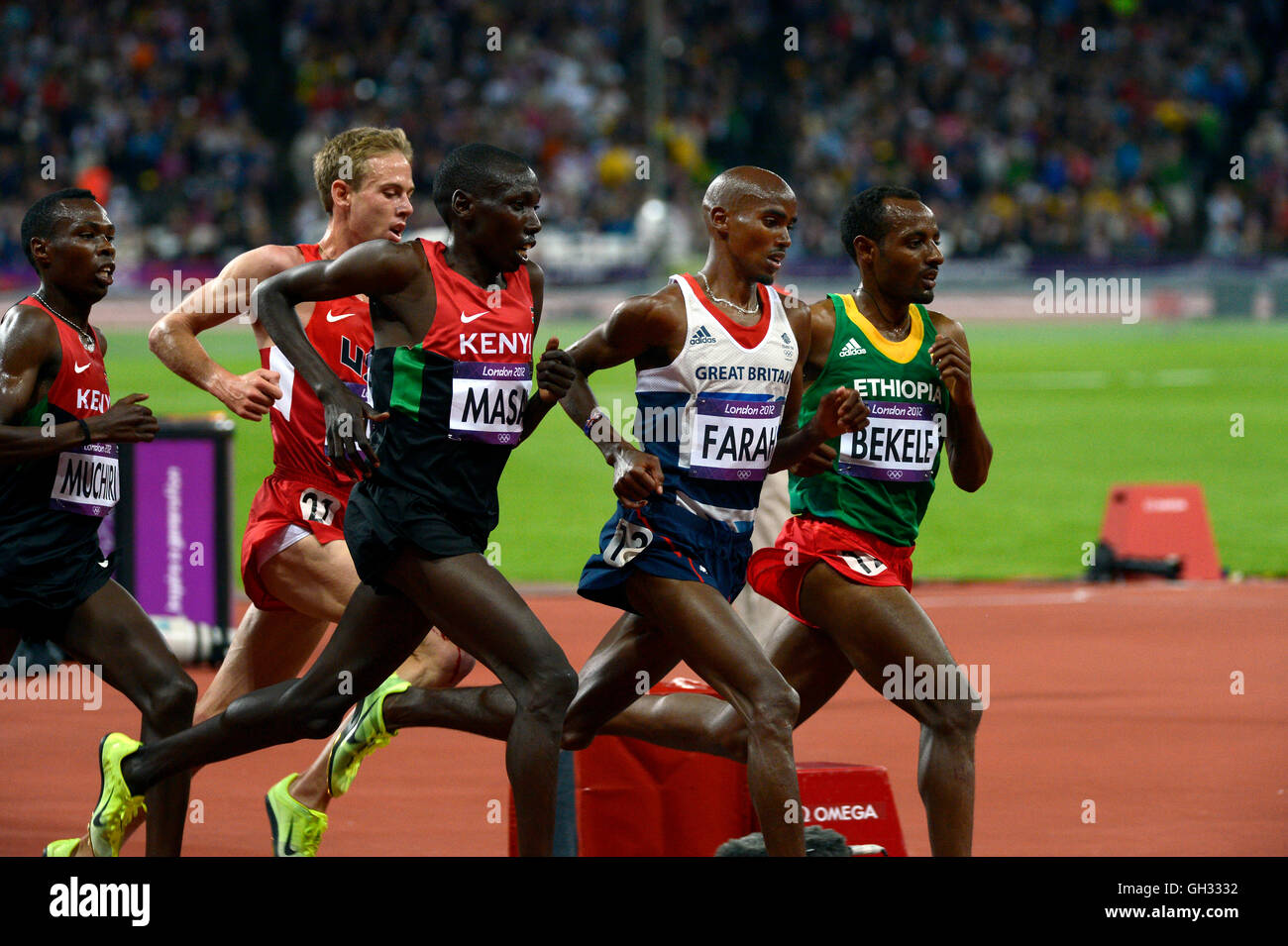 London 2012 - Olympics: Athletics - Men's 10,000 Meter final. Mohamed ...