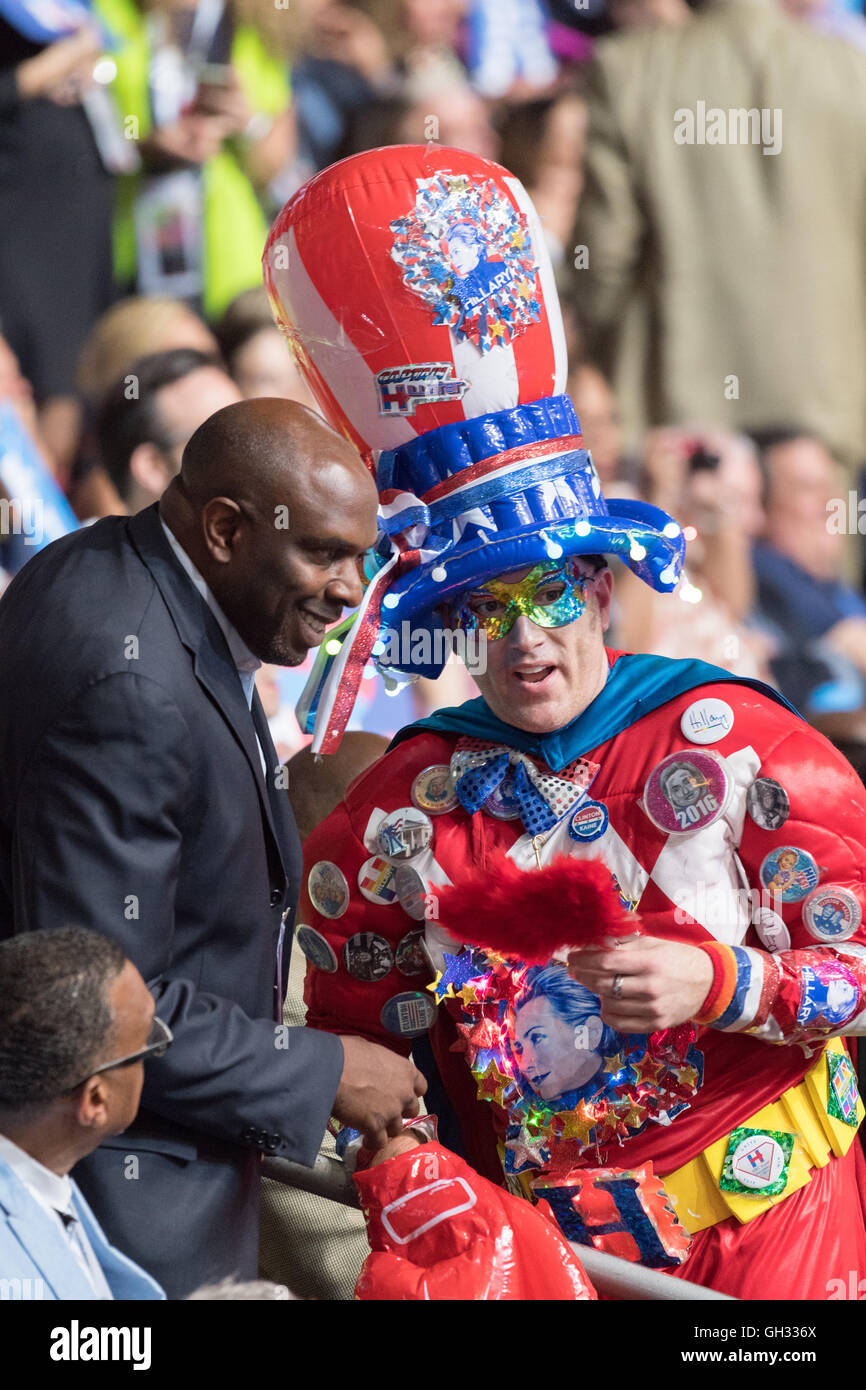 A delegated dressed in costume during the final day of the Democratic ...