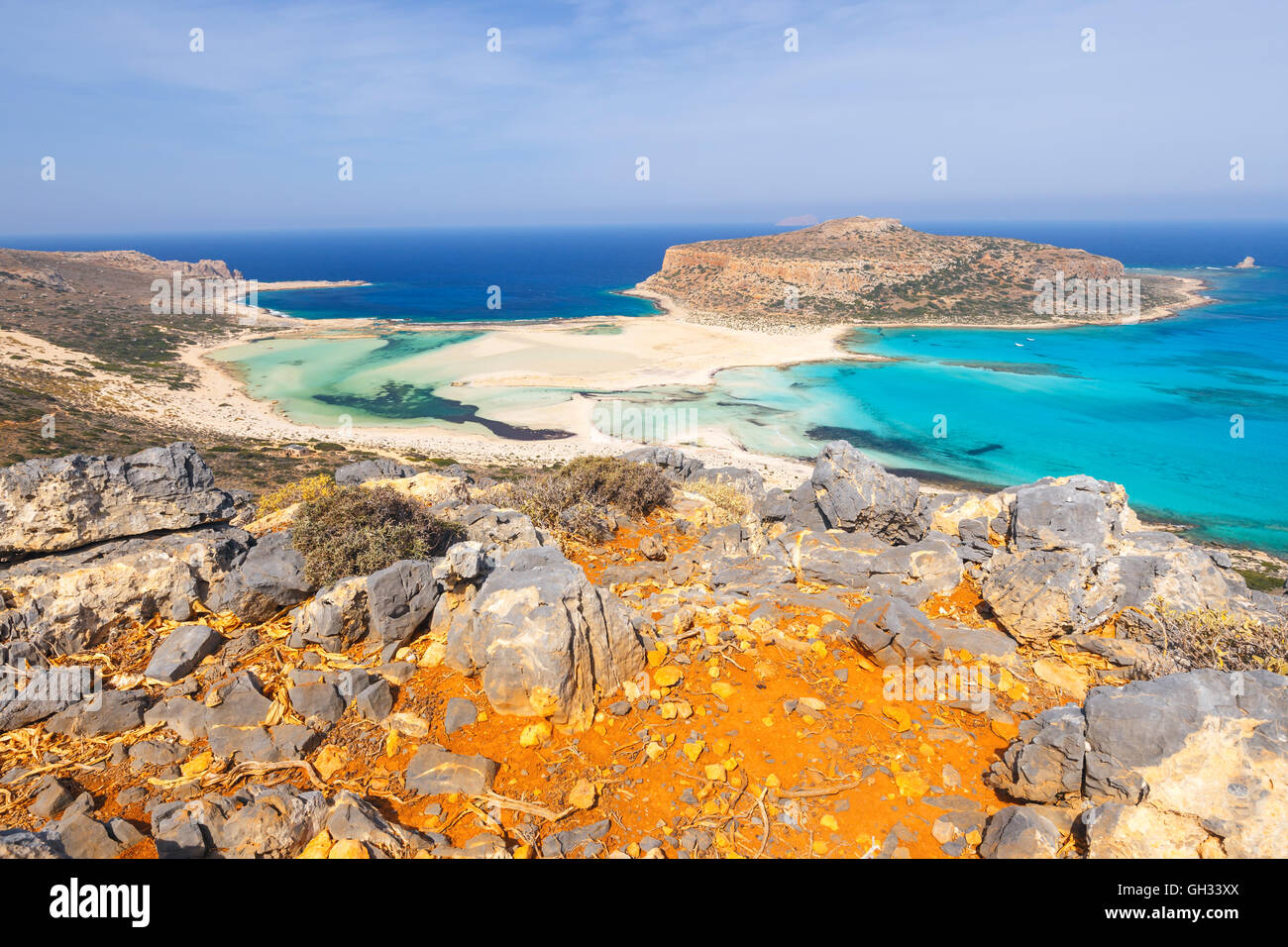 View of the beautiful beach in Balos Lagoon, Crete Stock Photo - Alamy
