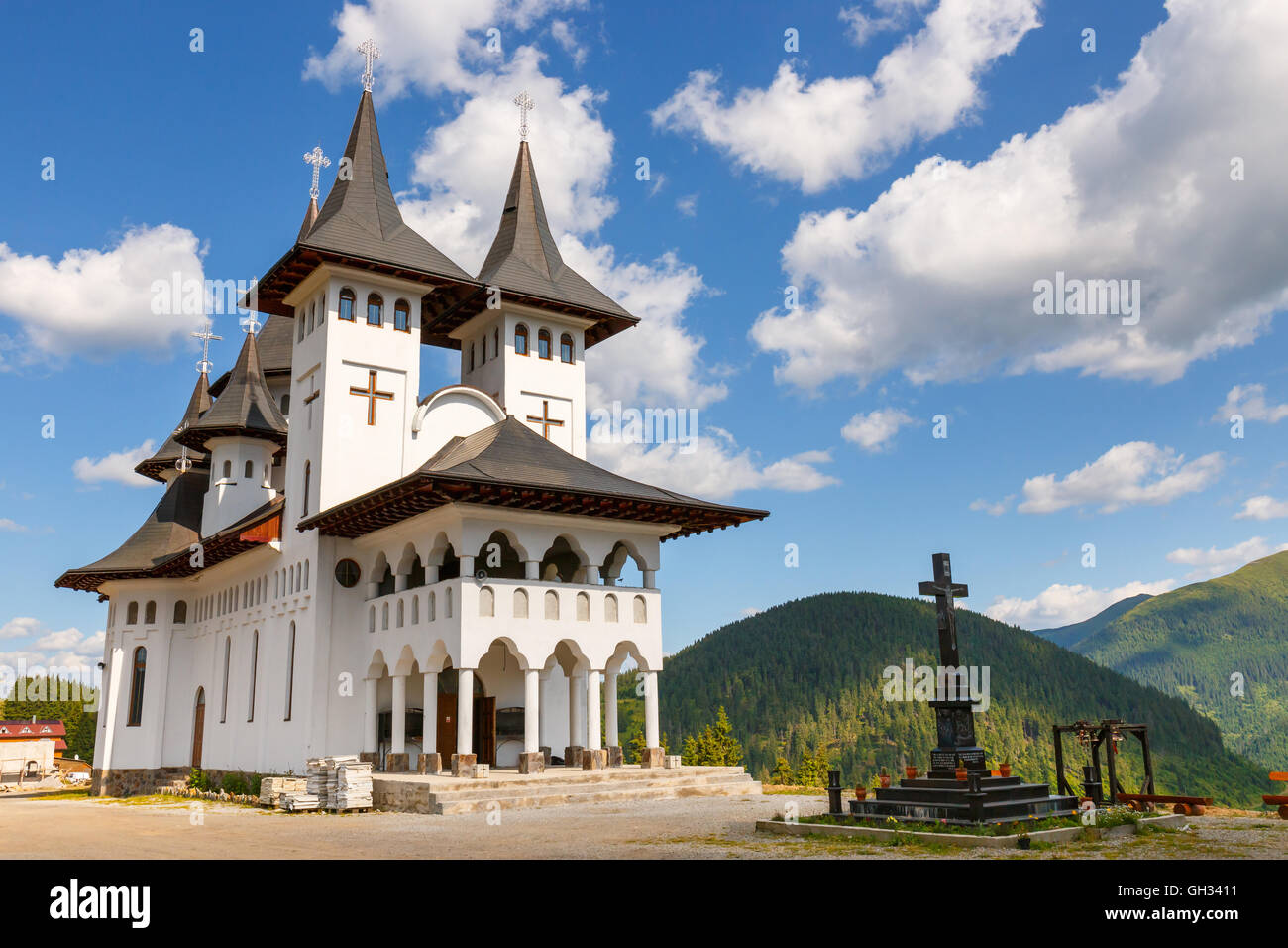 Orthodox church in Manastirea Prislop, Maramures country, Romania Stock ...