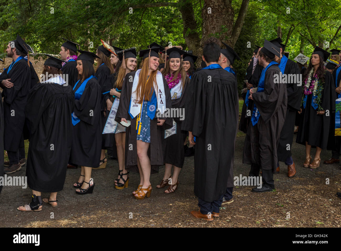 university students attending graduation ceremony at Sonoma State ...