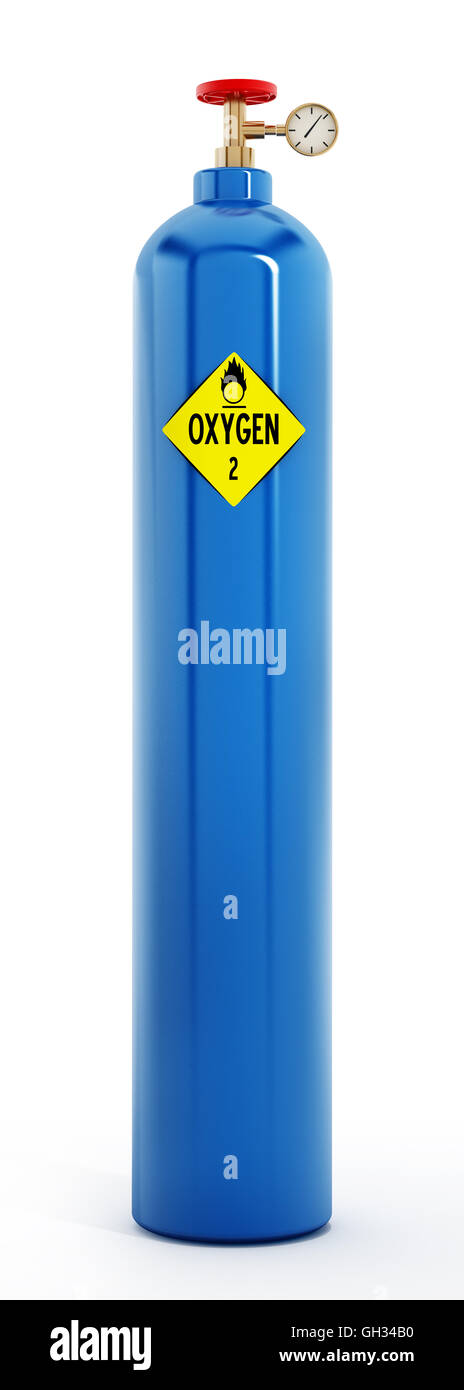 Oxygen tank isolated on white background. 3D illustration Stock Photo ...