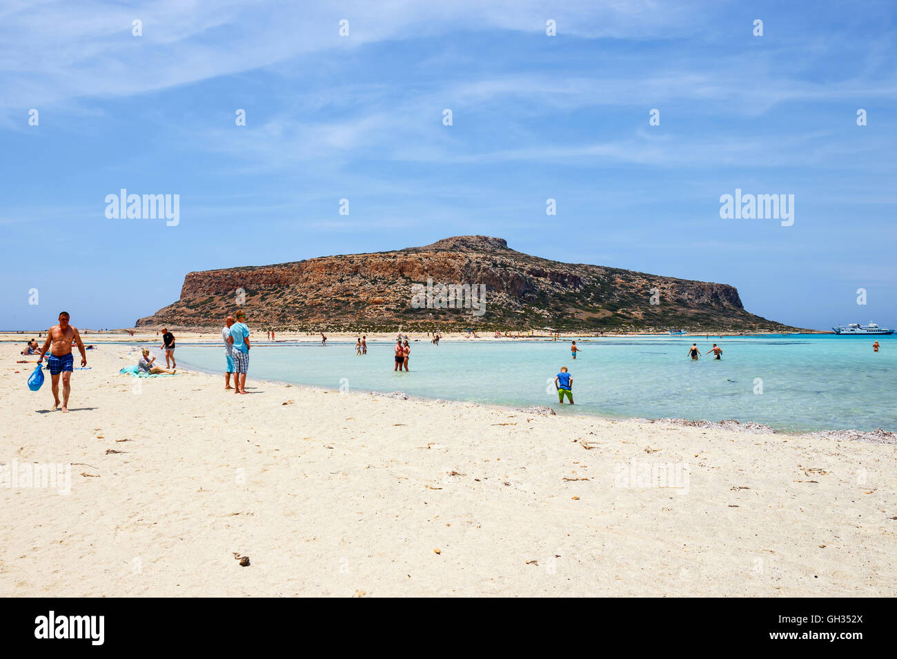 Crete, Greece - 24 May, 2016: Unidentified people sunbathing and ...
