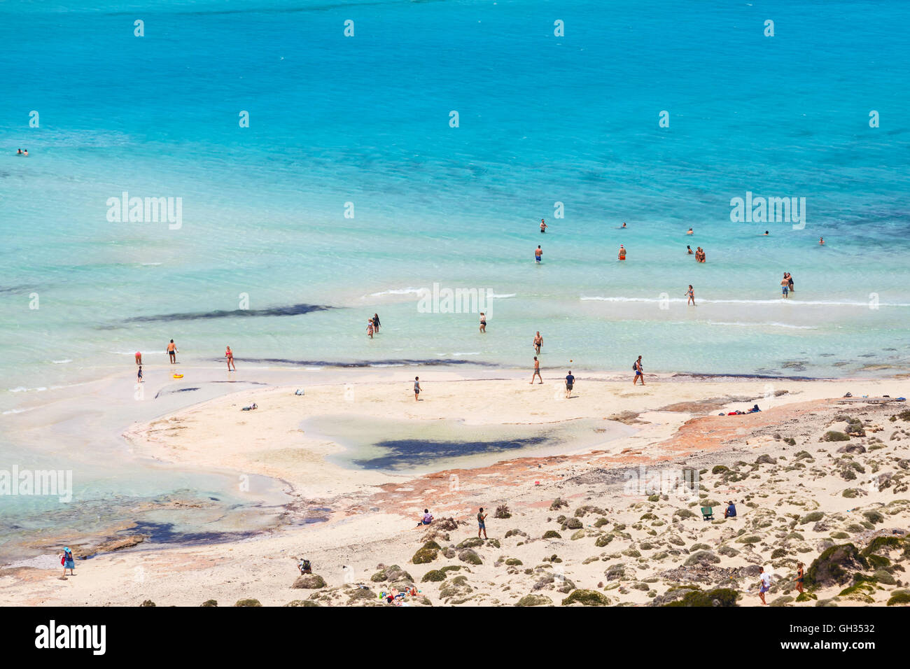 Crete, Greece - 24 May, 2016: Unidentified people sunbathing and ...