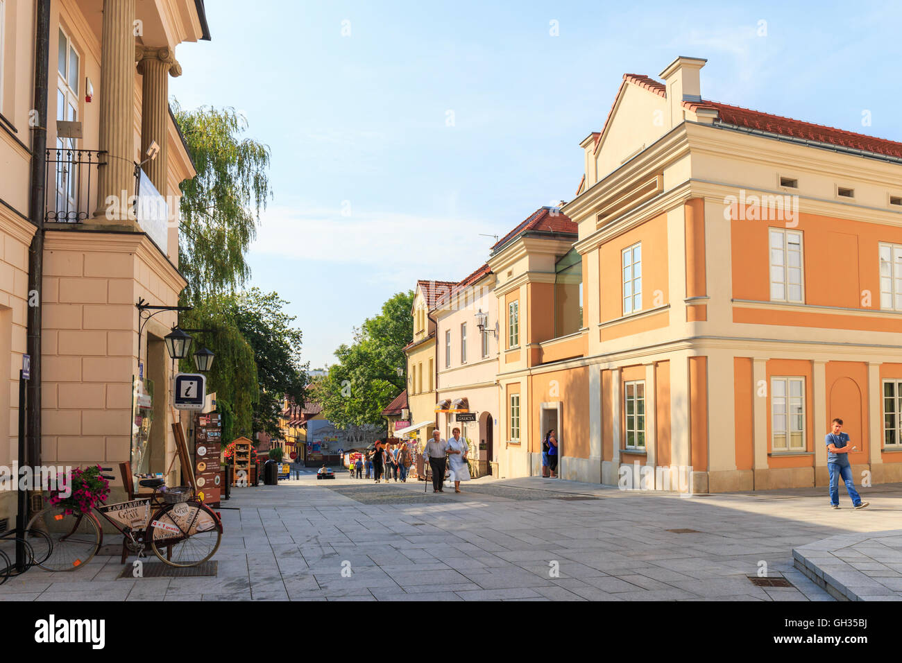 Wadowice, Poland - September 07, 2014: Tourists visit the city center ...
